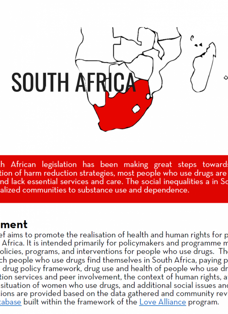 Policy brief on drug policy & harm reduction in South Africa ...