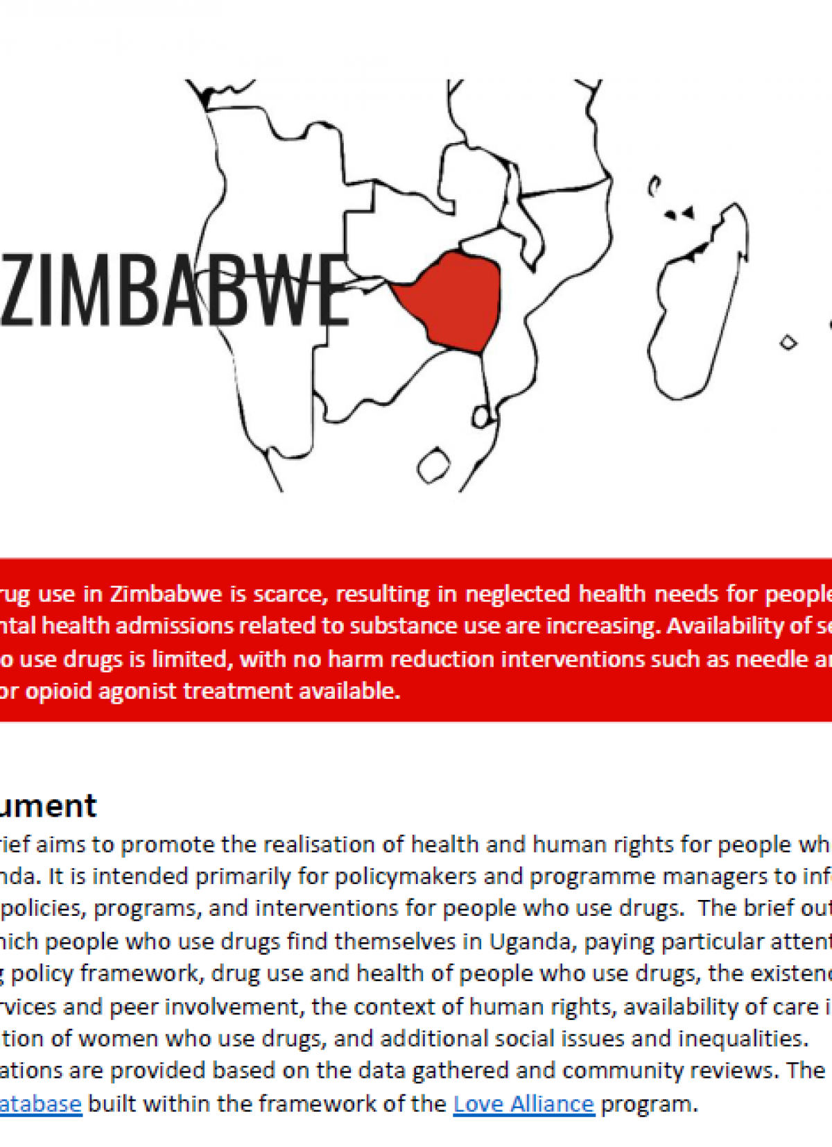 Policy brief on drug policy & harm reduction in Zimbabwe - Aidsfonds ...